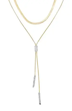 Vince Camuto Gold-tone And Crystal Pendant Necklace - Two Tone