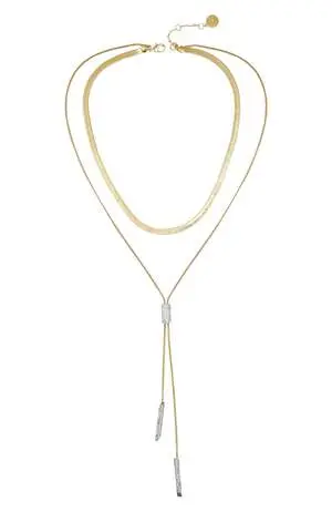 Vince Camuto Gold-tone And Crystal Pendant Necklace