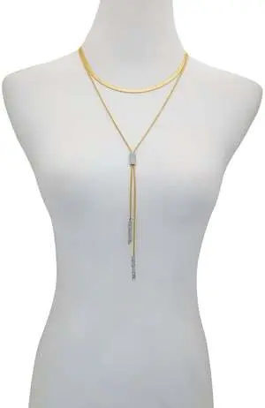 Vince Camuto Gold-tone And Crystal Pendant Necklace