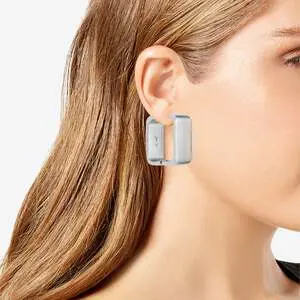 Vince Camuto Rectangle Hoop Earrings - Silver Tone