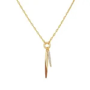 Vince Camuto Double Pendant Necklace - Brown/crystal