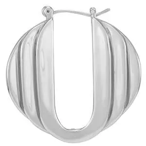 Vince Camuto Stacked Link Hoop Earrings - Silver Tone