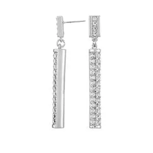 Vince Camuto Silvertone Crystal Stone Drop Earrings