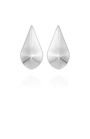 Vince Camuto Sculptural Dome Drop Earrings - Silver Tone