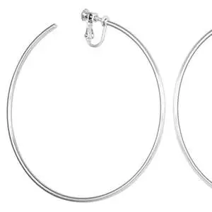 Vince Camuto Extra Large Hoop Clip On Earrings - Silver Tone