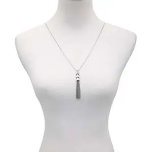 Vince Camuto Silvertone Tassel Pendant Necklace