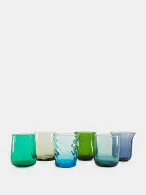 BITOSSI Set Of 6 Textured Glass Tumblers