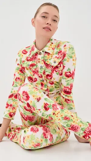 Acne Studios Floral Print Button Down Jacket