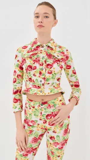 Acne Studios Floral Print Button Down Jacket