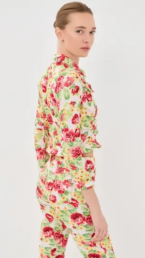 Acne Studios Floral Print Button Down Jacket