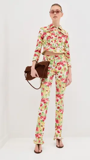 Acne Studios Floral Print Button Down Jacket