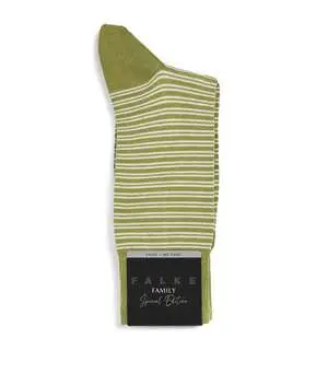 Falke Cotton-Blend Stripe Family Socks Green