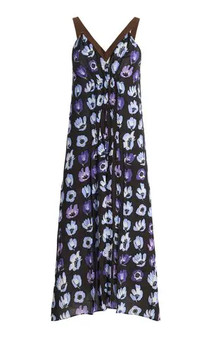 Prada Floral Marocaine Midi Dress - Blue