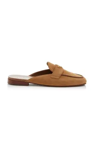 Prada Suede Loafer Mules - Brown