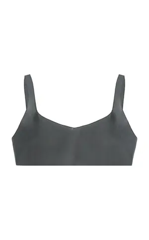 Prada Silk Crepe De Chine Cropped Top - Grey