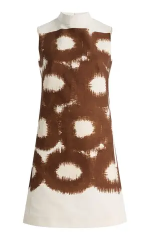 Prada Printed Cotton-canvas Mini Dress