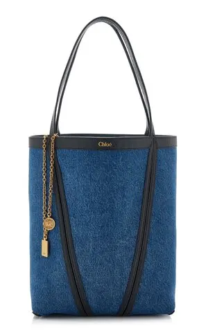Chloé Spin Denim Tote Bag Blue