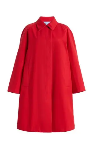 Prada Gabardine Coat - Red