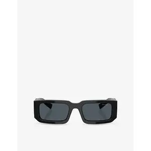 Prada Rectangle-frame Acetate Sunglasses - Black