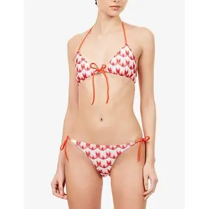 Missoni Chevron-print Raschel Knit Bikini Set - Multi Red/pink