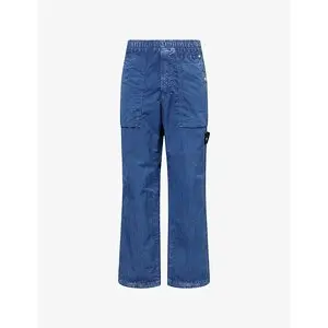 Stone Island Logo-patch Straight-leg Woven Trousers