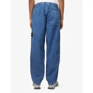 Stone Island Logo-patch Straight-leg Woven Trousers