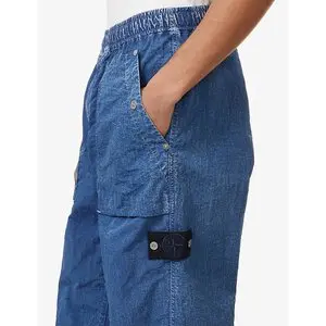 Stone Island Logo-patch Straight-leg Woven Trousers