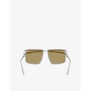 Prada Pr C55s Irregular-frame Metal Sunglasses - Clear