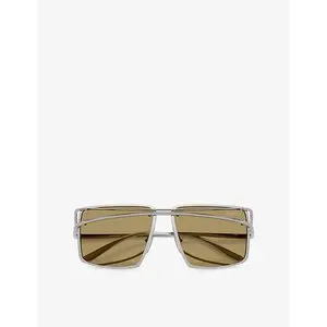 Prada Pr C55s Irregular-frame Metal Sunglasses - Clear