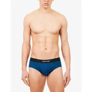 TOM FORD Classic Cotton-jersey Boxer Briefs - Navy/blue