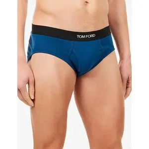 TOM FORD Classic Cotton-jersey Boxer Briefs - Navy/blue