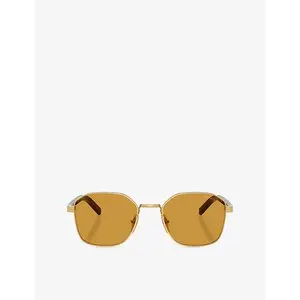 Prada Square-frame Steel Sunglasses - Gold