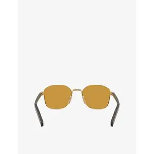 Prada Square-frame Steel Sunglasses - Gold