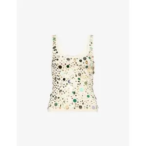 JADED LONDON Sequin-embellished Stretch-rib Vest Top