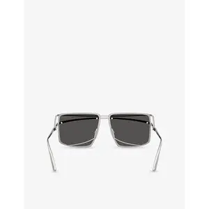 Prada Irregular-frame Metal Sunglasses - Clear