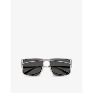 Prada Irregular-frame Metal Sunglasses - Clear