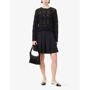 FRAME The Crochet Cropped Cotton Cardigan