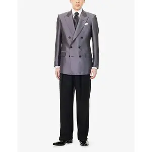TOM FORD Double-breasted Regular-fit Silk Blazer