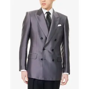 TOM FORD Double-breasted Regular-fit Silk Blazer