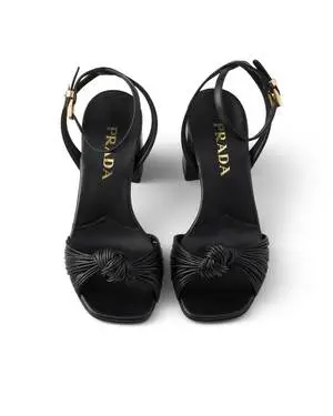 Prada Leather Sandals - Black