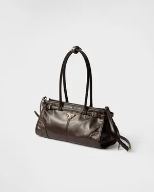 Prada Medium Leather Handbag - Brown