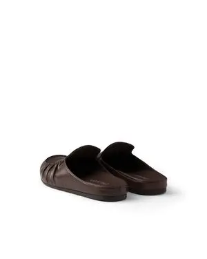 Prada Leather Mules - Brown