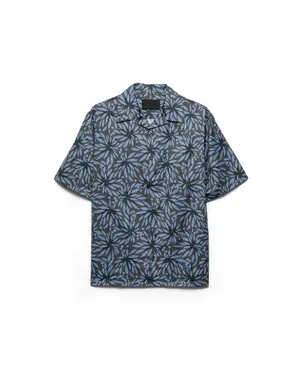 Prada Printed Cotton Bowling Shirt - Grey