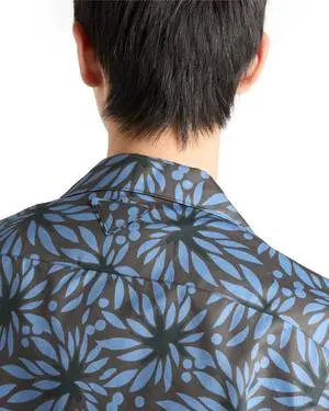 Prada Printed Cotton Bowling Shirt - Grey