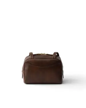 Prada Antiqued Leather Top-handle Mini-bag - Brown
