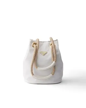 Prada Small Re-nylon Bucket Bag - White