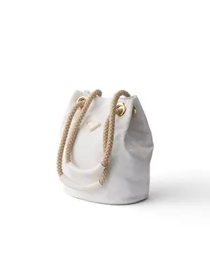 Prada Small Re-nylon Bucket Bag - White