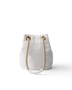 Prada Small Re-nylon Bucket Bag - White
