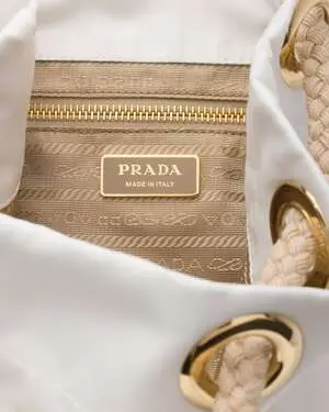 Prada Small Re-nylon Bucket Bag - White