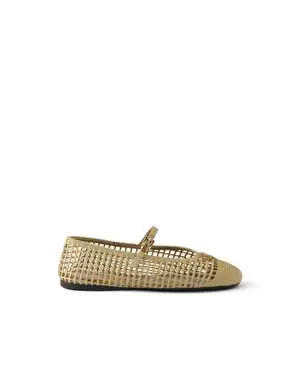 Prada Crochet Ballerinas - Neutral